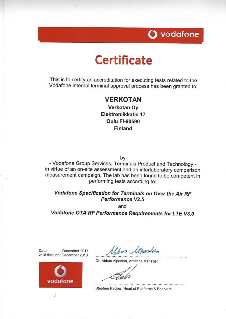 Wireless Tests and Certification Solutions - Verkotan